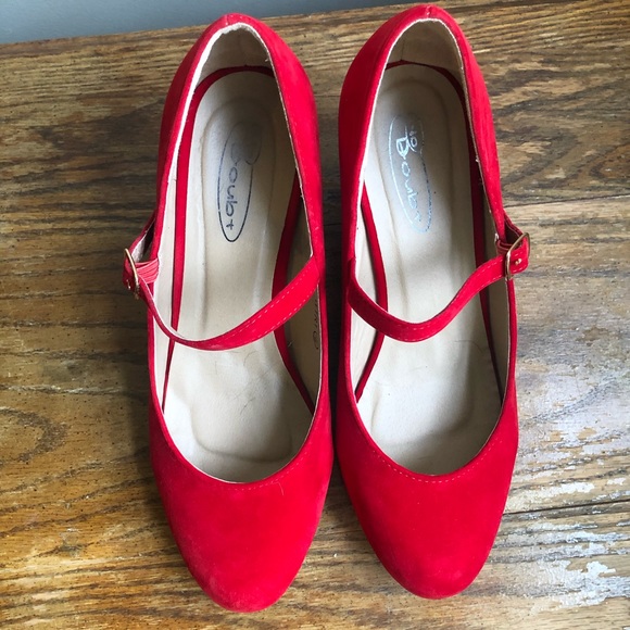Shoes | Red Mary Jane Heels Only Worn Once | Poshmark